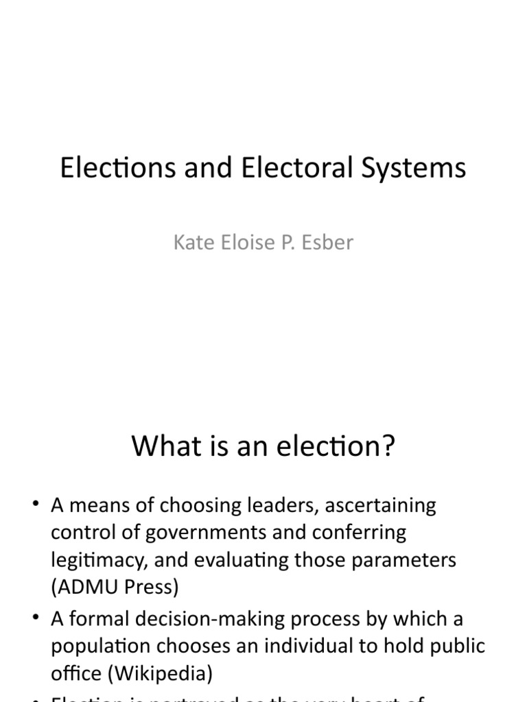 Election and Electoral System | PDF | Politics