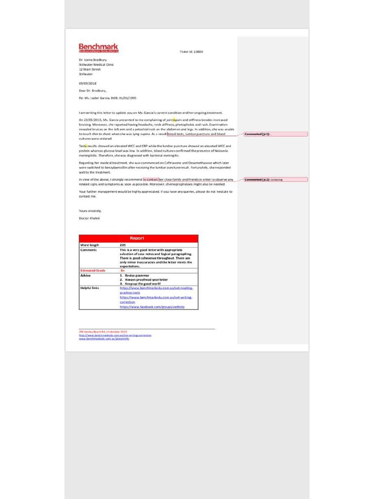 Benchmark High Grade Letters PDF | PDF