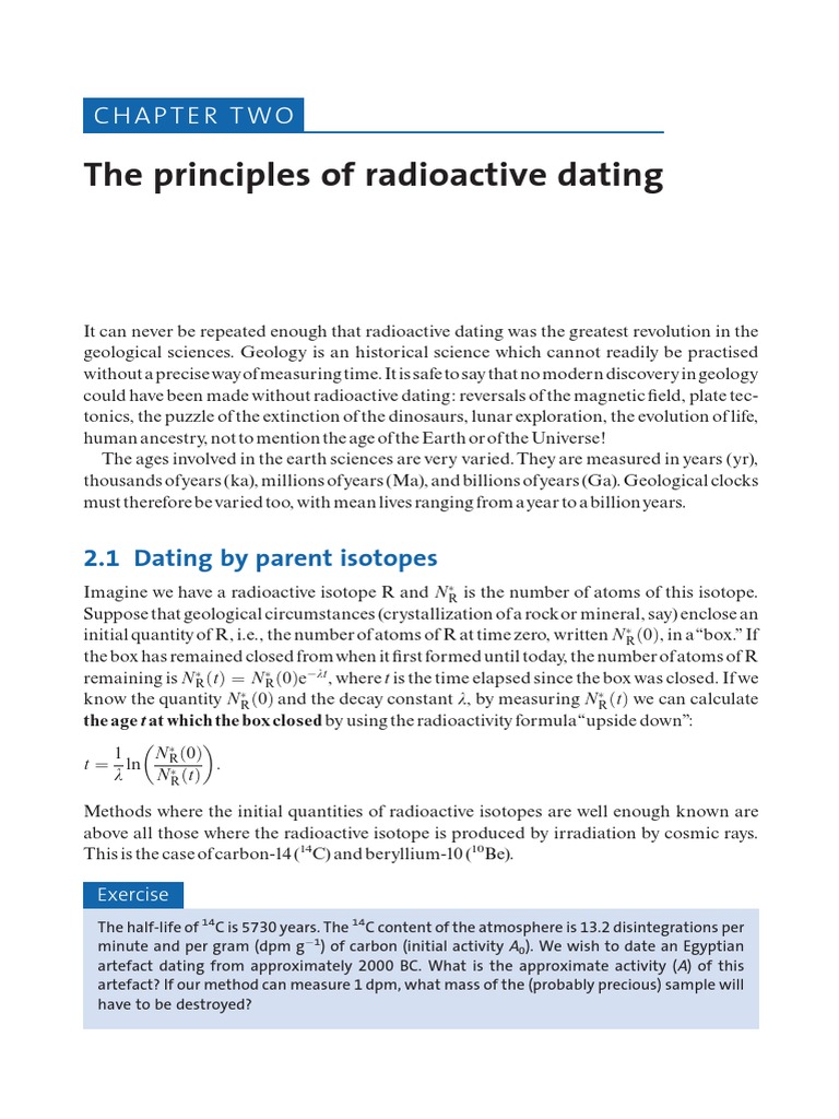The Principles of Radioactive Dating: Chaptertwo | PDF | Radioactive ...