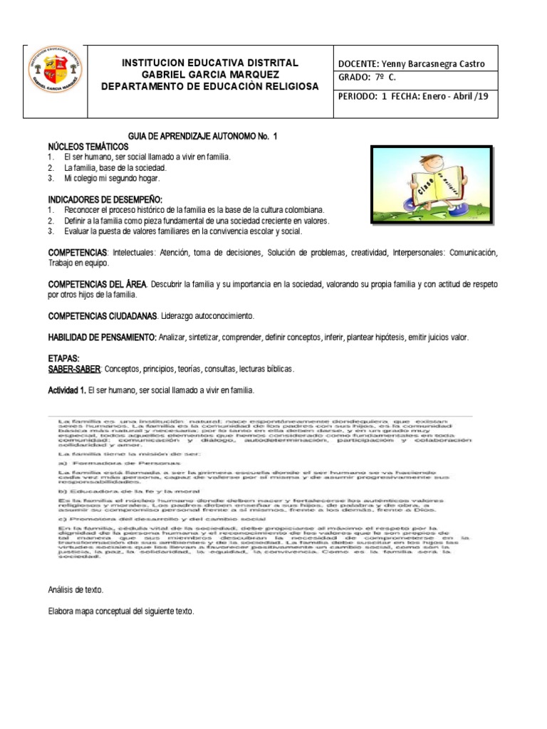 Plan 7°c. 1° Periodo | PDF | Familia | Institución
