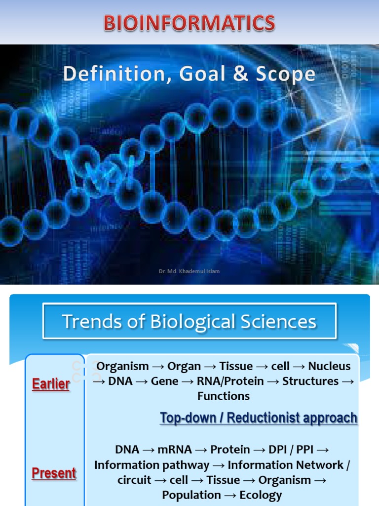 L3.1 Definition, Goal and Scope of Bioinformatics | PDF ...