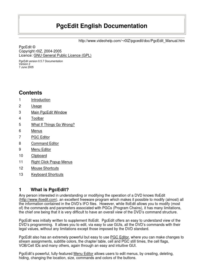 Pgcedit English Documentation | PDF | Menu (Computing) | Backup