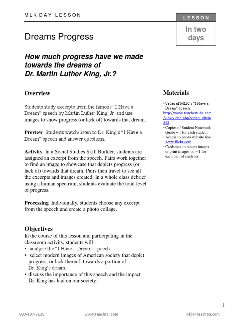 MLK Day Lesson | PDF | Martin Luther King Jr. | Communication