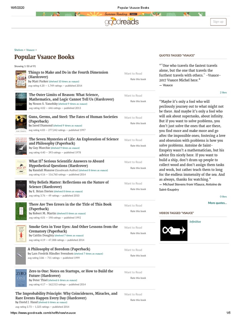 Popular Vsauce Books | PDF