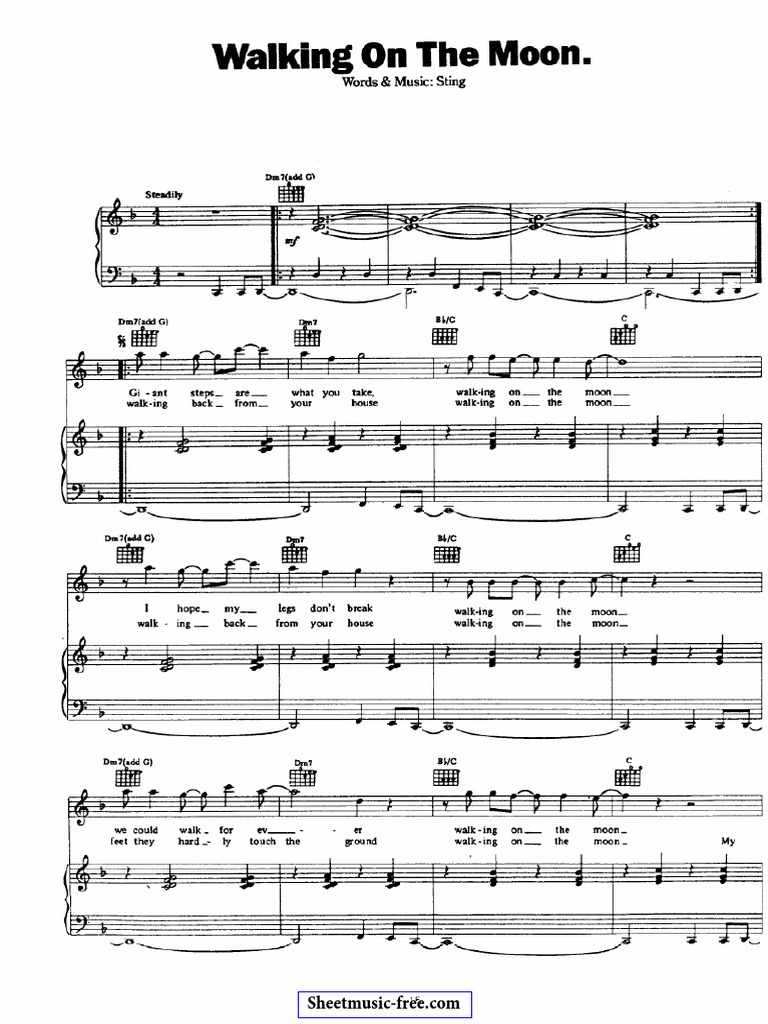 Walking On The Moon Sheet Music Police (SheetMusic Free Com) PDF | PDF