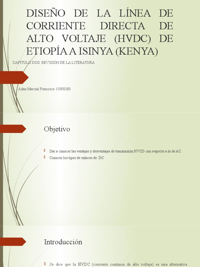 Diseño de La Línea de Corriente Directa de | PDF | Corriente alterna ...