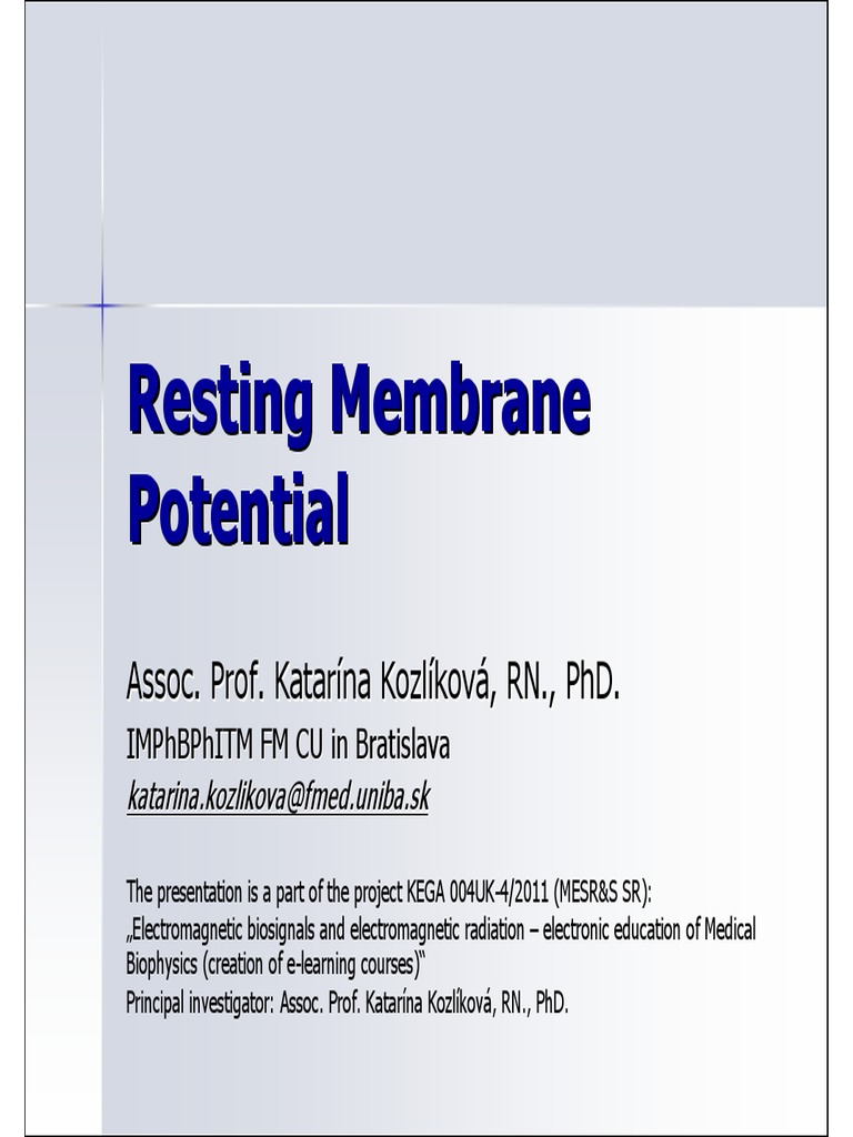 Resting Membrane Potential | PDF | Membrane Potential | Cell Membrane