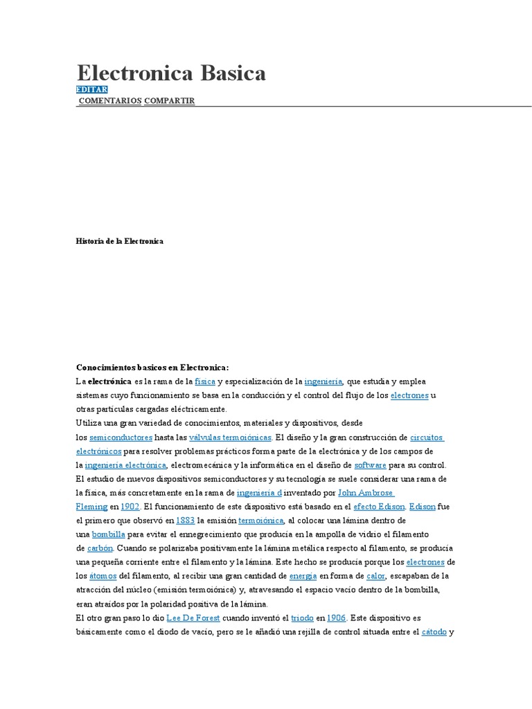 Electronica Basica | PDF | Electrónica | Física