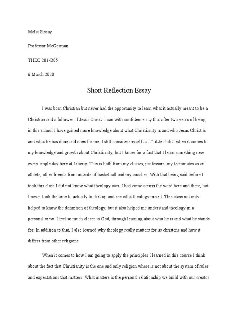 Short Reflection Essay | PDF | Social Science