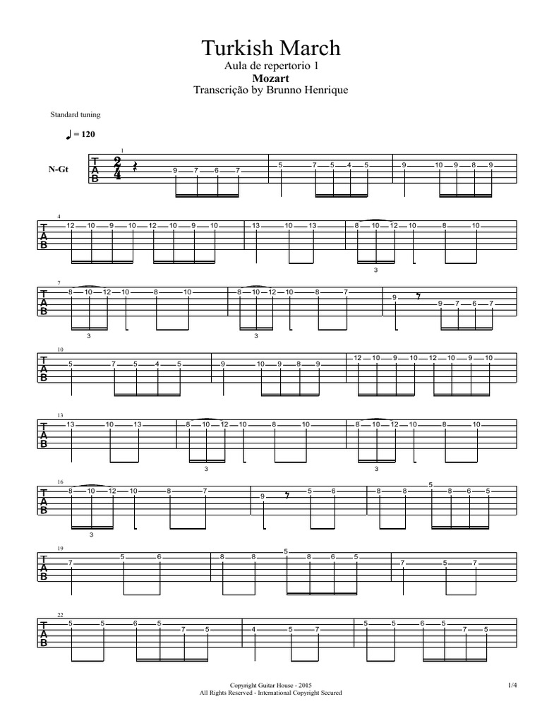 Turkish March | PDF | Guitar Family Instruments