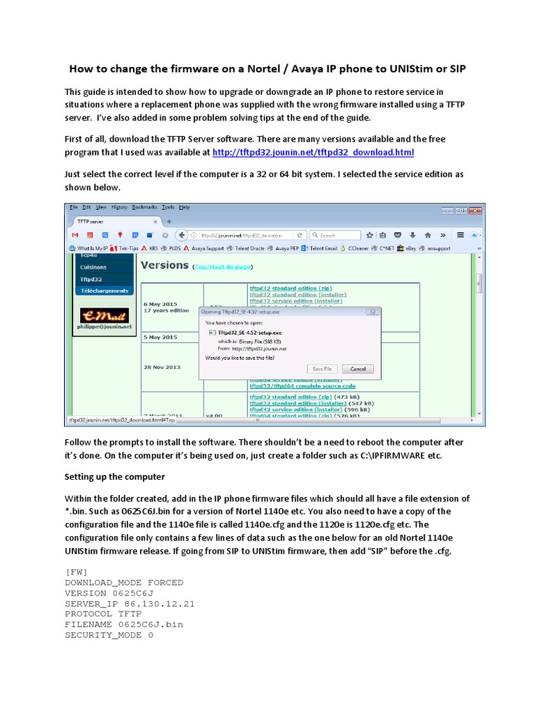 Changing The Firmware On A Nortel or Avaya IP Phone | PDF | Ip Address ...
