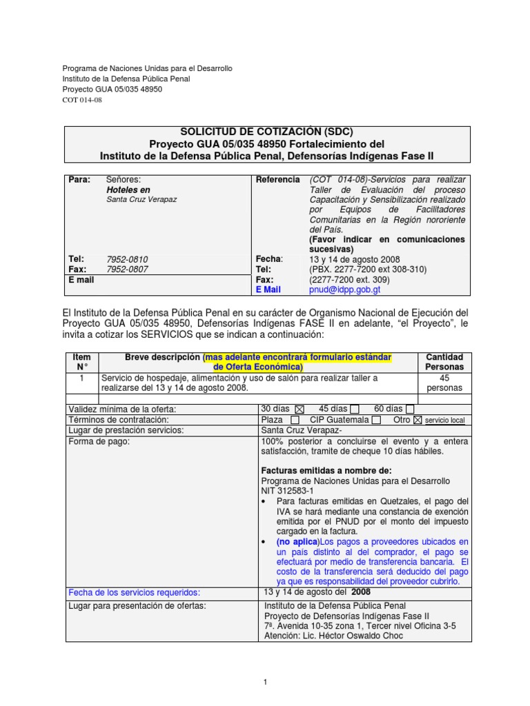 SOLICITUD DE COTIZACION