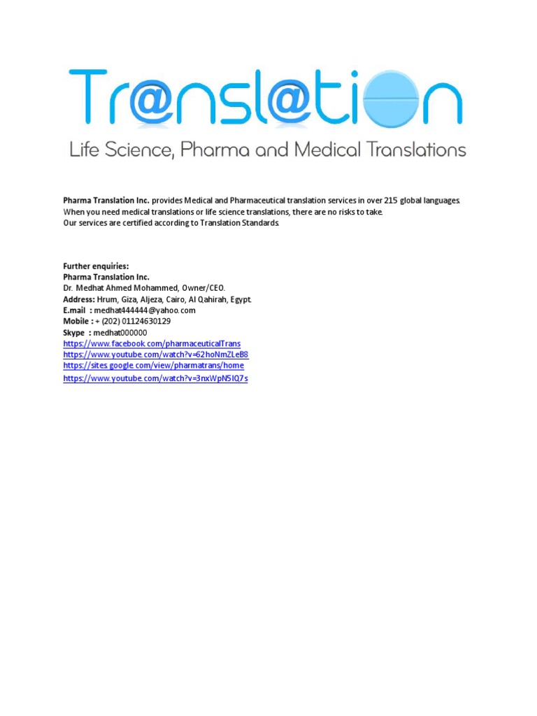 Global Medical Translation Experts | PDF | Wellness
