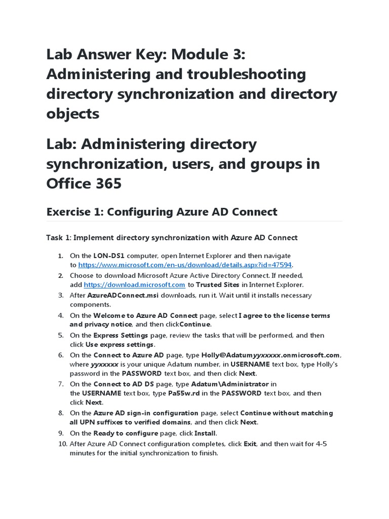 10997B Lab Ak 03 | PDF | Office 365 | Active Directory
