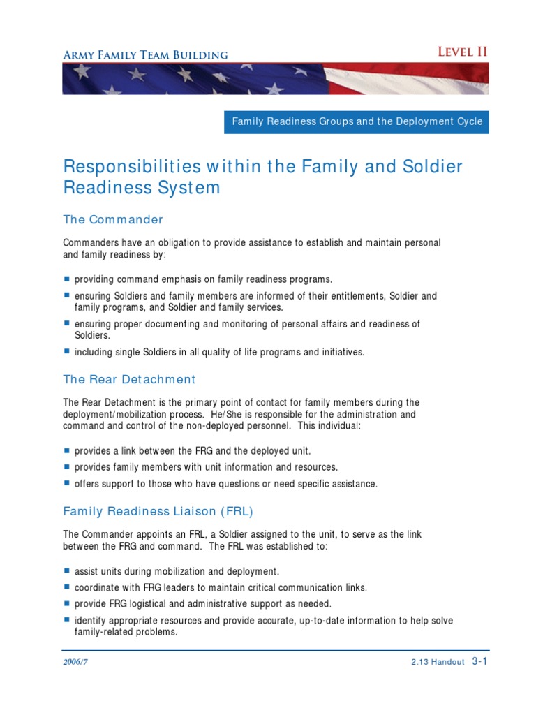 2.13 FRGs and Deployment HO3 | PDF | Military | Leadership
