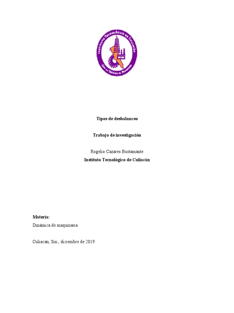 Tipos de Desbalanceo - Docx Tarea Anaya | PDF | Rotación | Vector ...