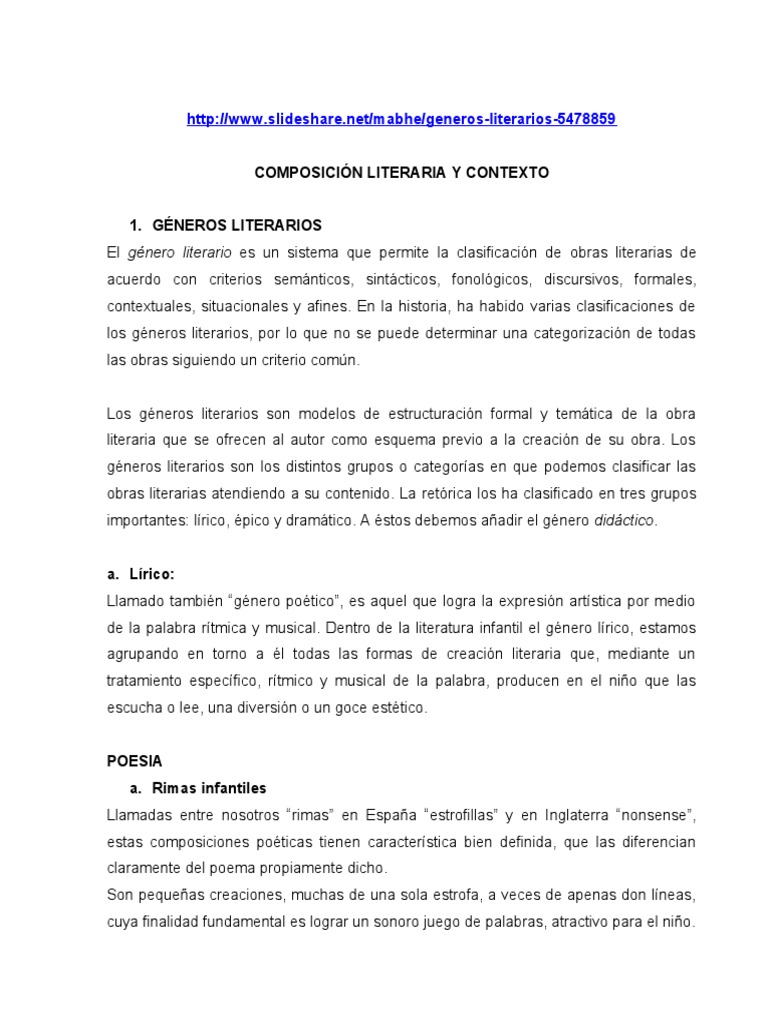 Composición Literaria Y Contexto | PDF | Poesía | Literatura infantil
