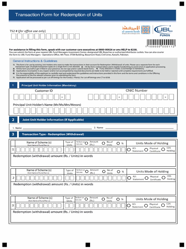 Redemption - Form Mutual Funds OCR | PDF