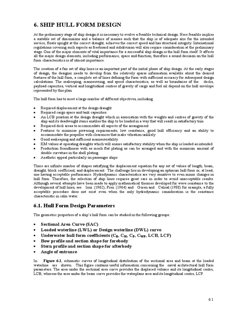 Ship Hull Form Design Principles | PDF | Stern | Ships