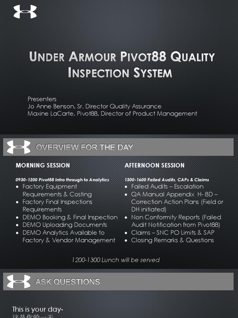 Under Armour Pivot88 Vendor Training - 2017.11.10 | PDF | Computing ...