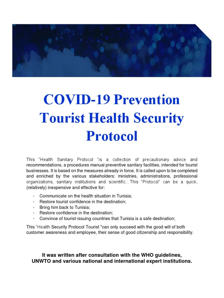COVID-19 Health Protocol for Tourists | PDF | Hygiene | Swimming Pool