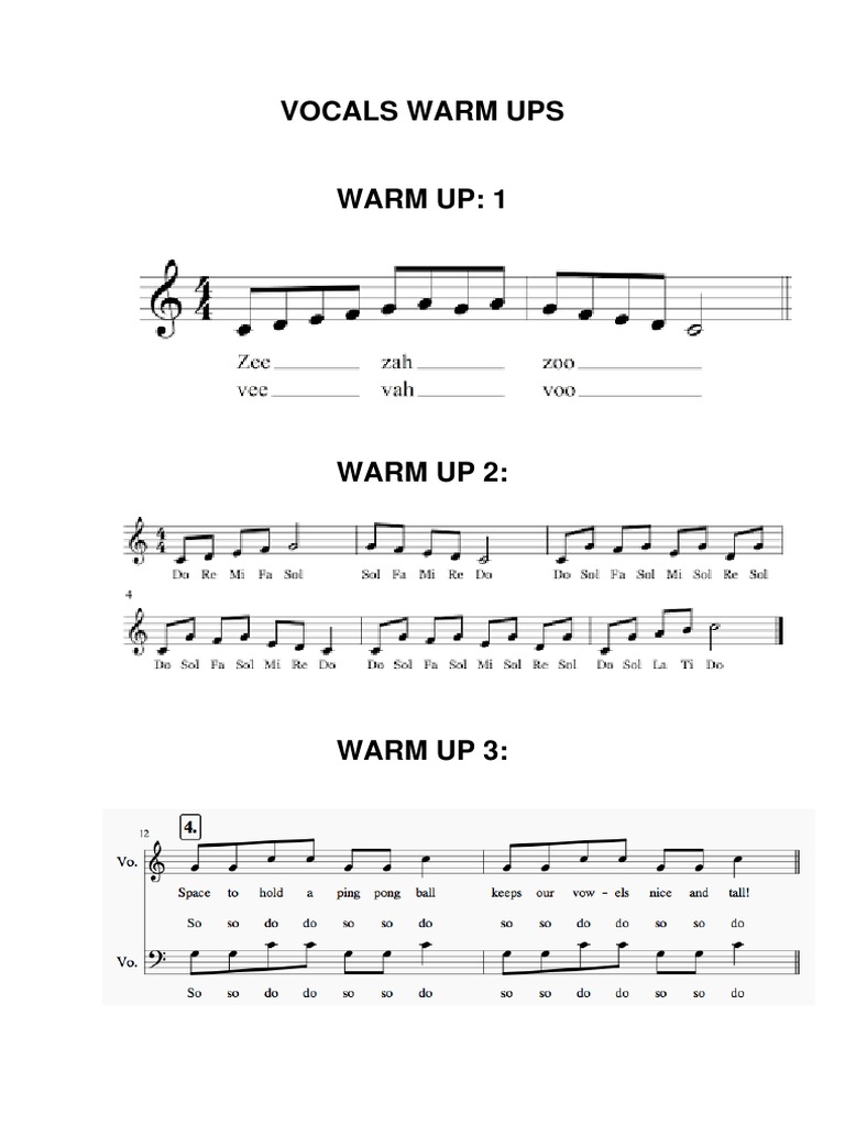 Vocals Warm Up | PDF