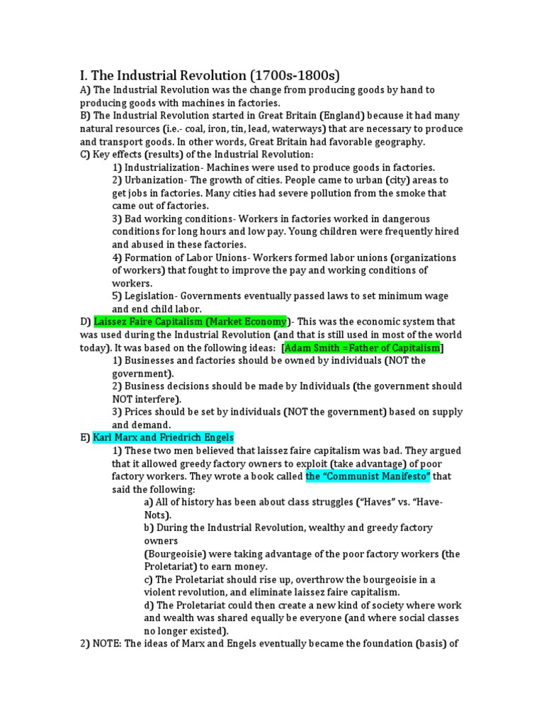 Outline4 The Industrial Revolution Global2 | PDF | Communism ...