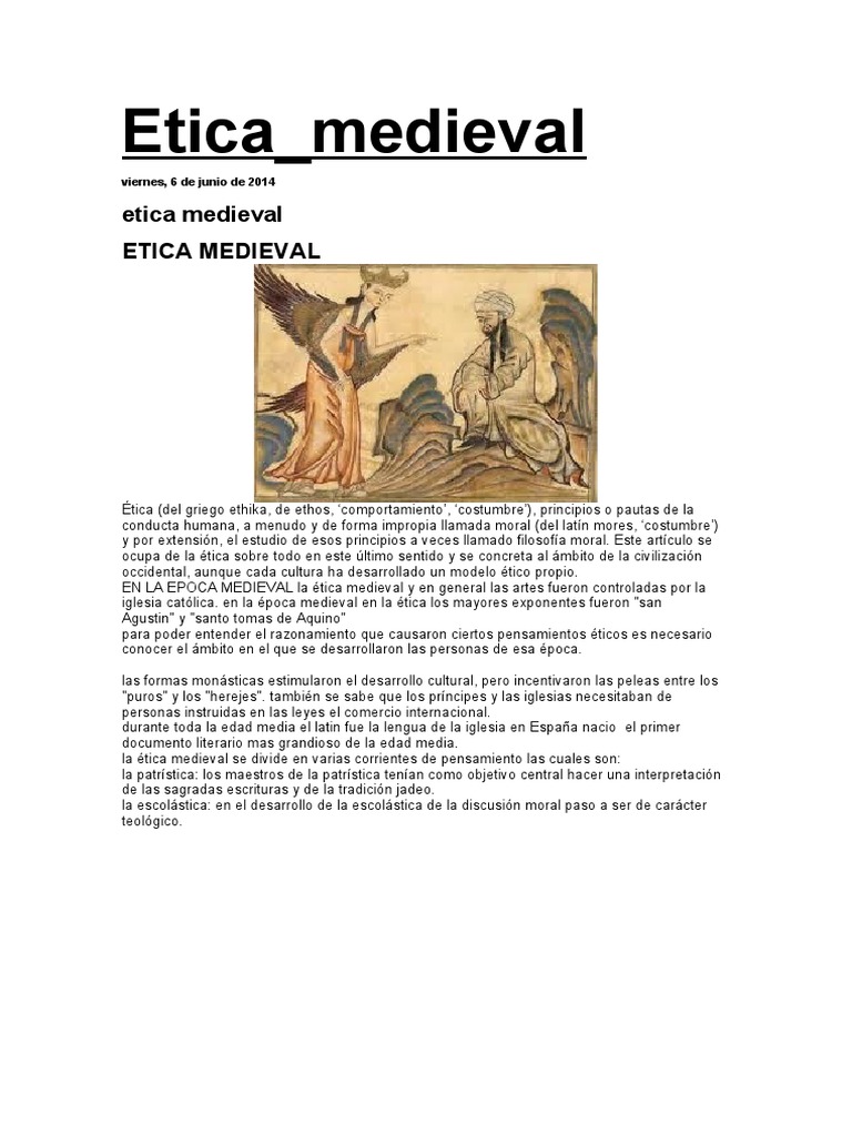 Tema 13, - Etica Medieval | PDF
