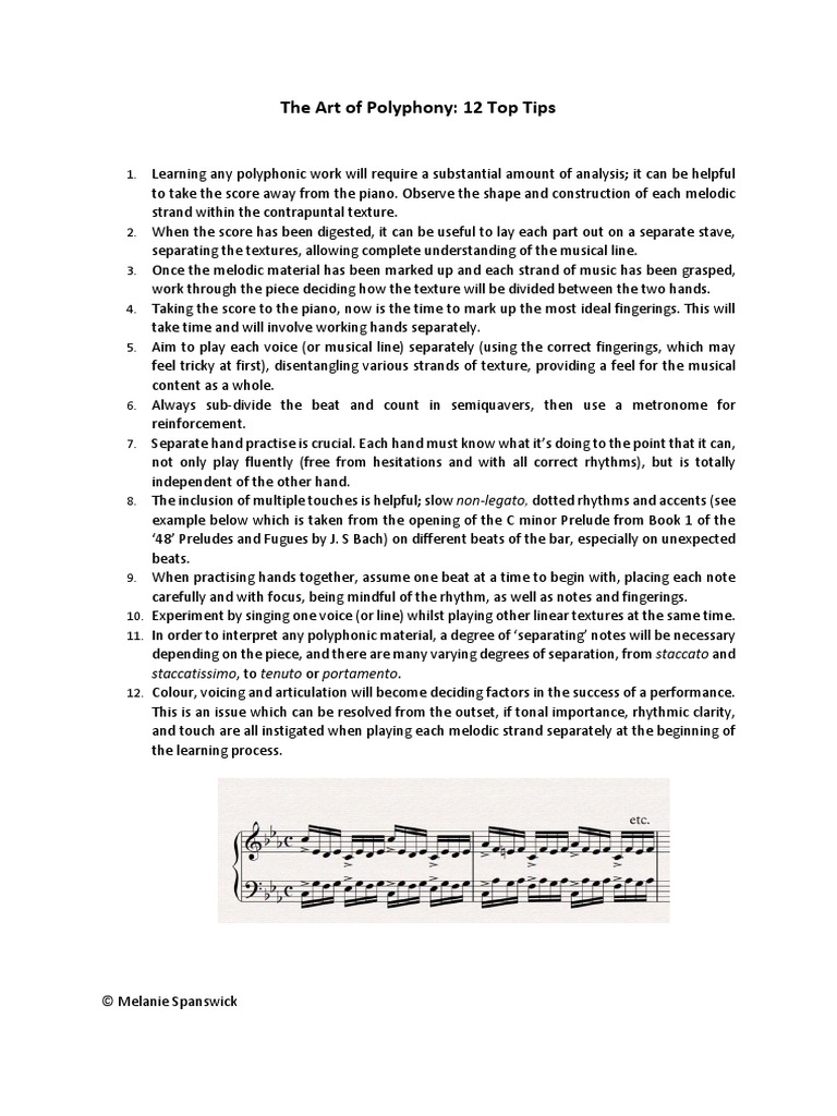 New Art of Polyphony 12 Tips | PDF | Rhythm | Performing Arts