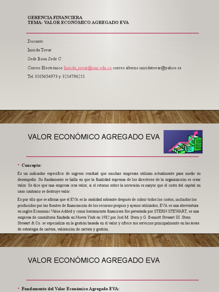 Valor Económico Agregado EVA: Conceptos Clave | PDF | Capital (economía ...