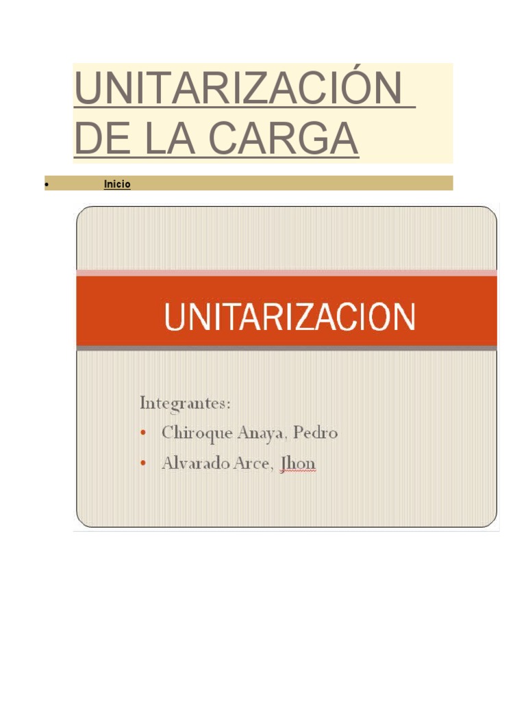 Unitarización de Carga: Ventajas y Métodos | PDF | El comercio internacional | Gestión de la ...