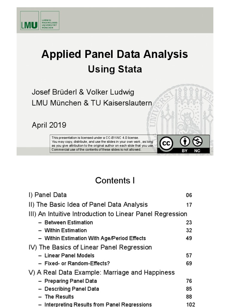 Panel Analysis - April 2019 PDF | PDF | Errors And Residuals | Endogeneity (Econometrics)