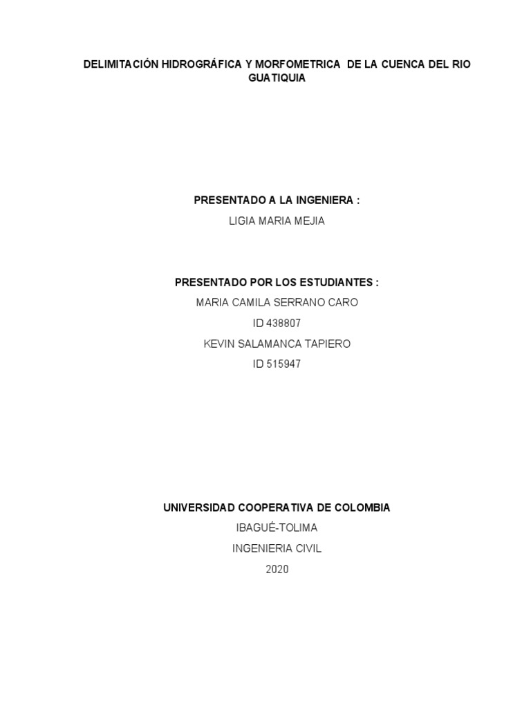 Proyecto Final - Sig | PDF | Sistema de información geográfica | Cuenca de drenaje