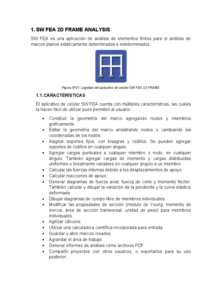Sw Fea 2d Frame Analysis Pdf Método De Elementos Finitos Física 9274