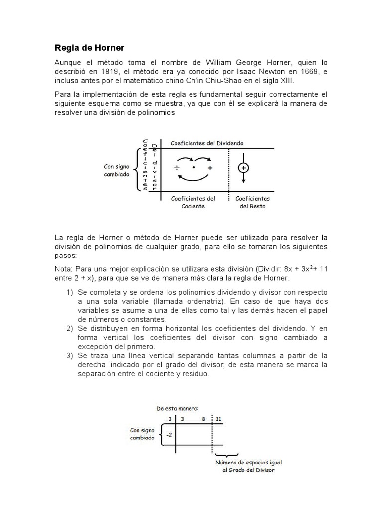 Regla de Horner | PDF