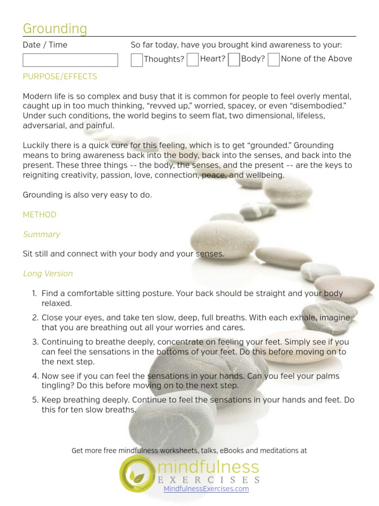 Grounding Handout | PDF | Mindfulness | Meditation