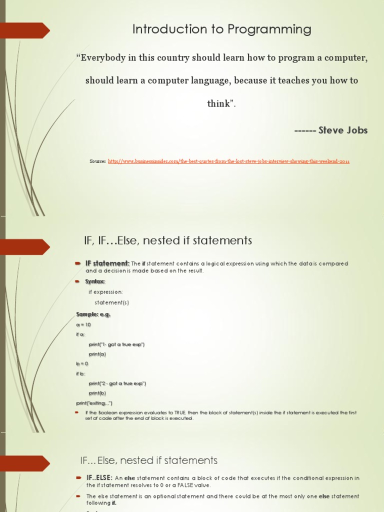 Python 2018 ML PPT PDF | PDF | Control Flow | Comma Separated Values
