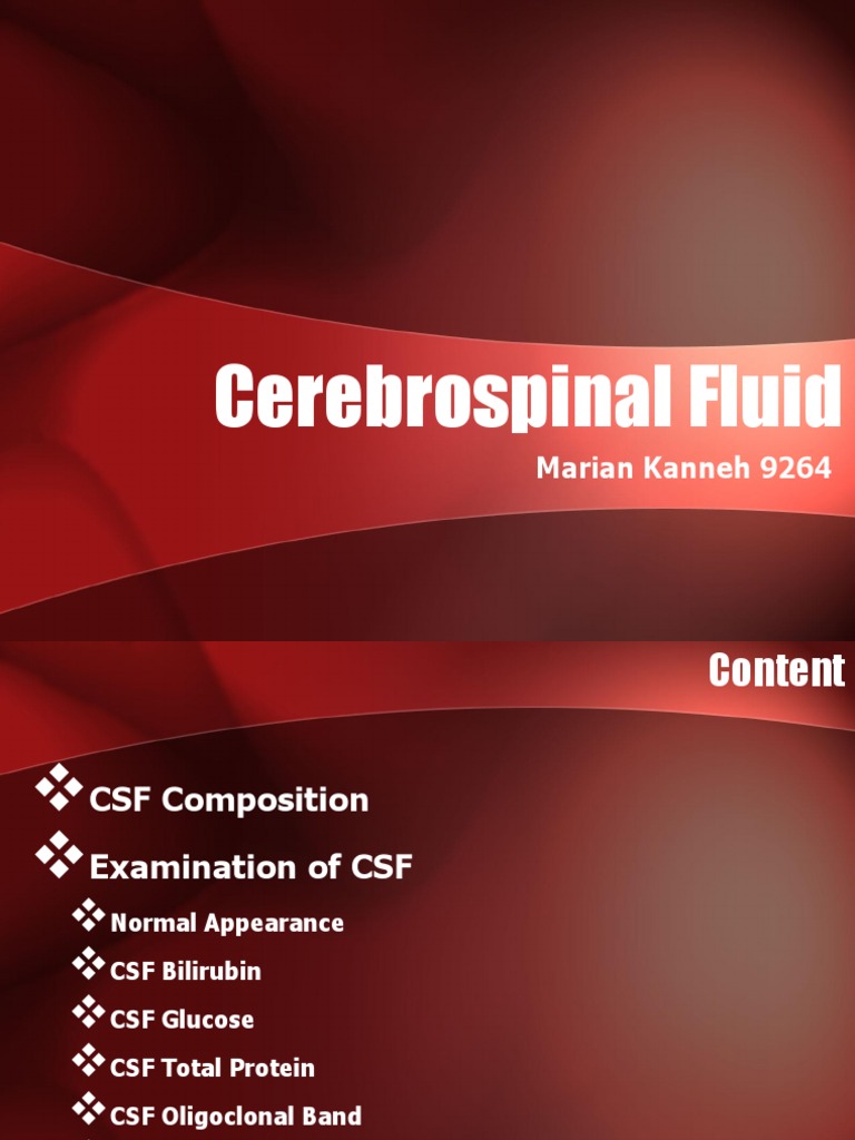 Cerebrospinal Fluid | PDF | Cerebrospinal Fluid | Nervous System