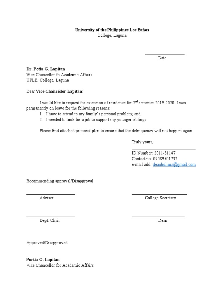 Extension Request Letter | PDF | Government