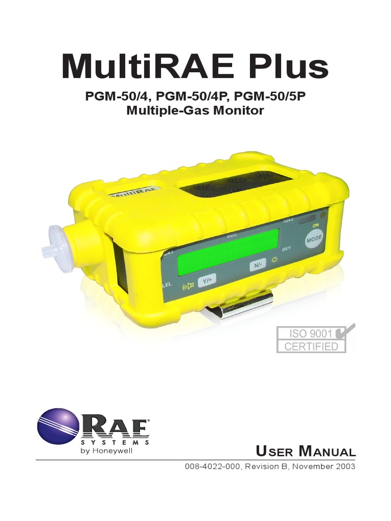 Multirae Plus: Pgm-50/4, Pgm-50/4P, Pgm-50/5P Multiple-Gas Monitor ...