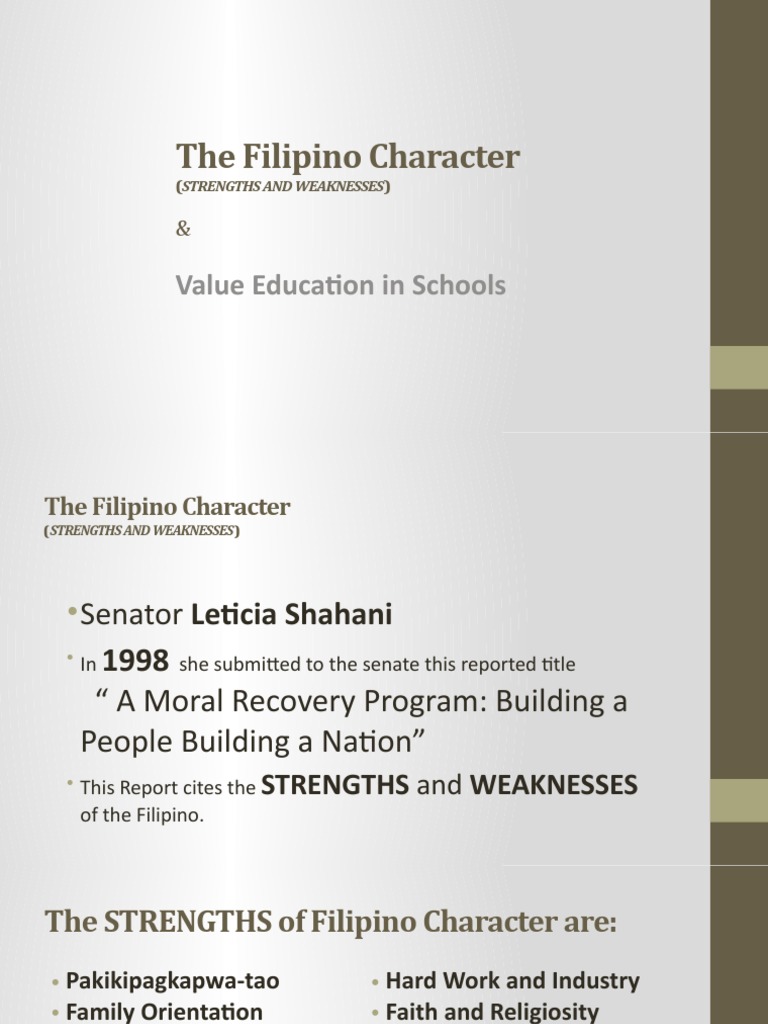 The Filipino Character | PDF | Value (Ethics) | Behavioural Sciences