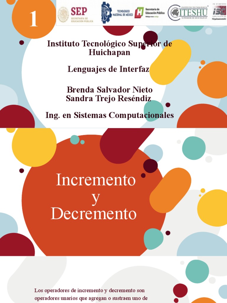 Incremento y Decremento | PDF | Poco | Ingeniería Informática
