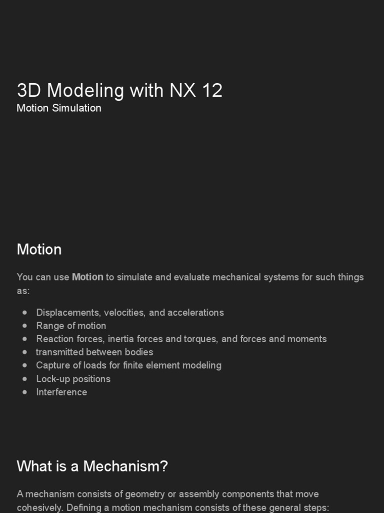 NX 12 - 6-Motion Simulation | PDF