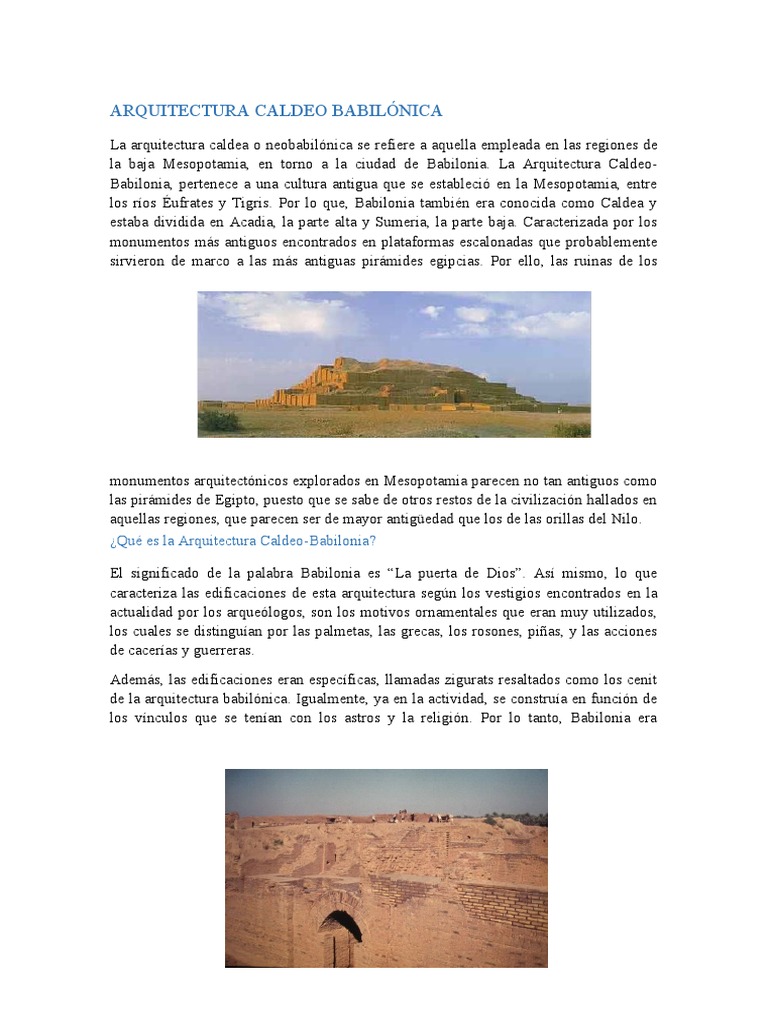 Arquitectura Caldeo Babilónic | PDF | Babilonia | Babilonia