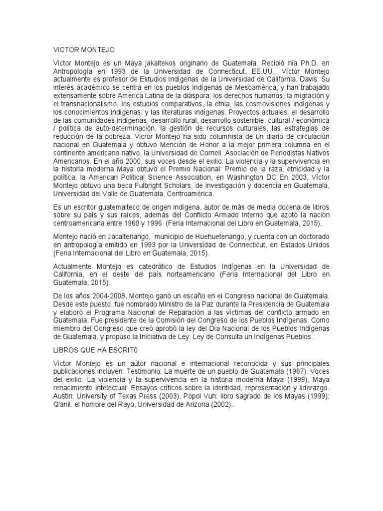 Victor Montejo | PDF | Guatemala | Centroamérica