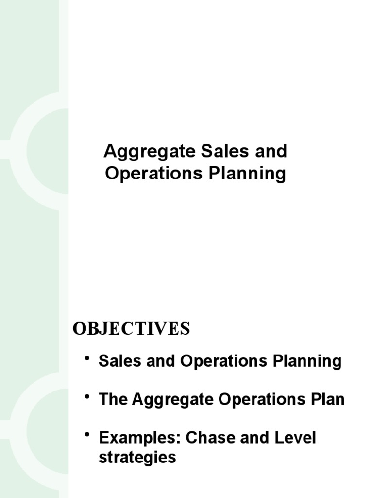 Aggregate Sales and Operations Planning | Download Free PDF | Inventory ...