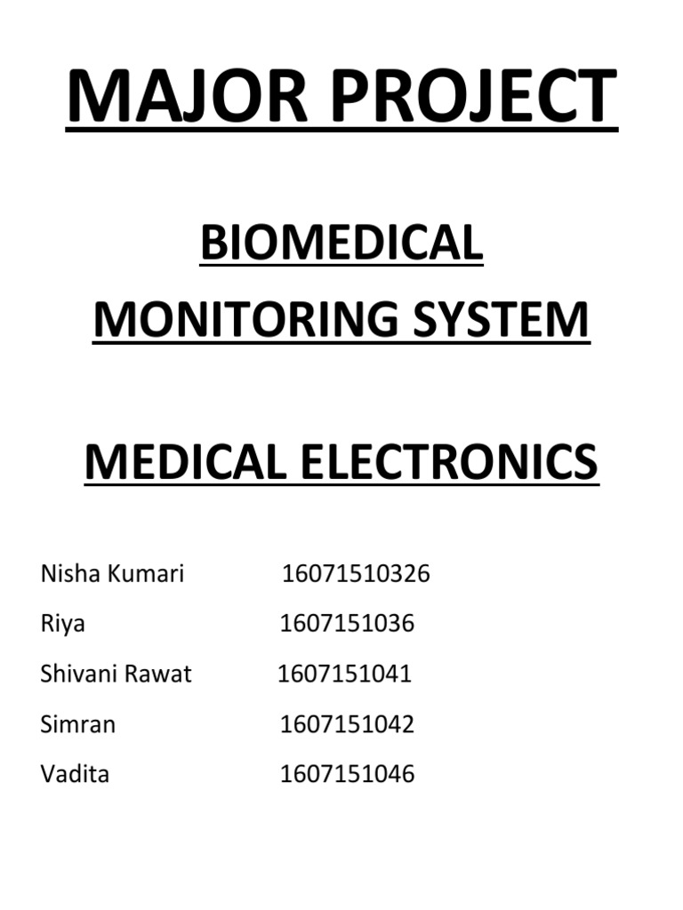 Biomedical Monitoring System Report | PDF