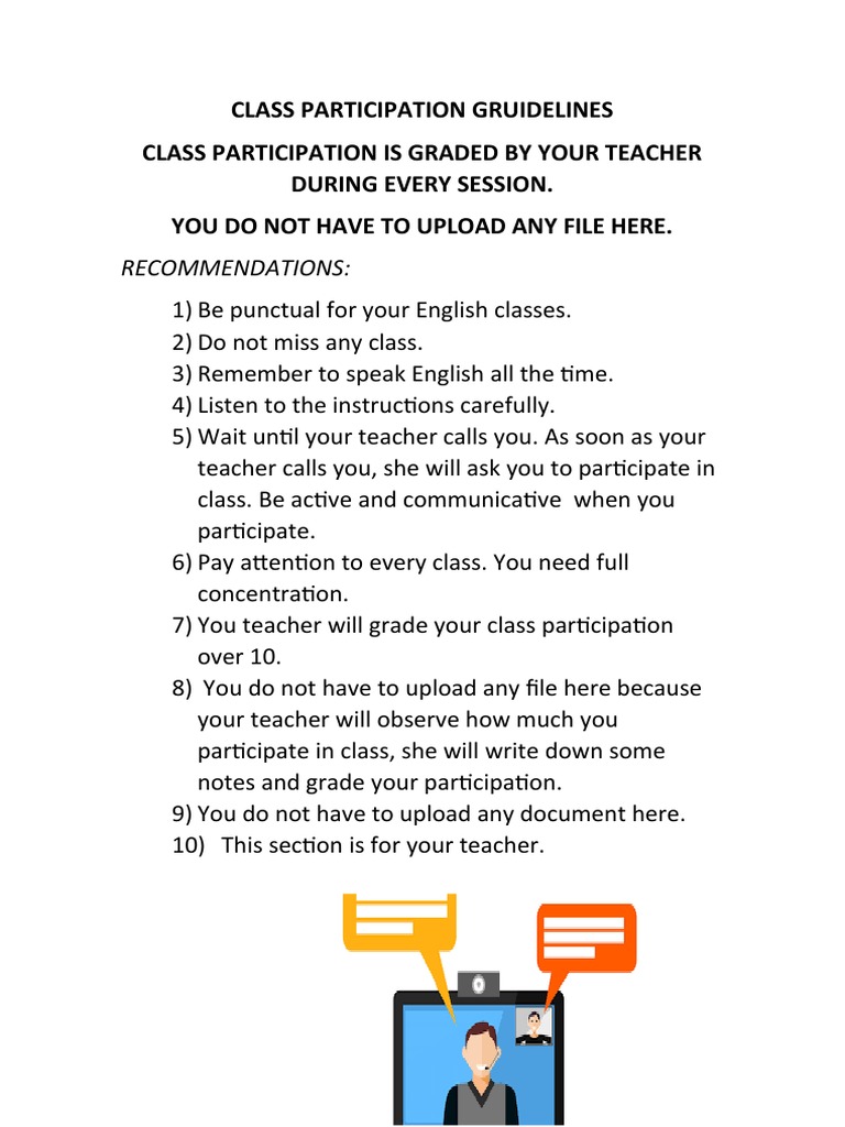 Class Participation Guidelines | PDF