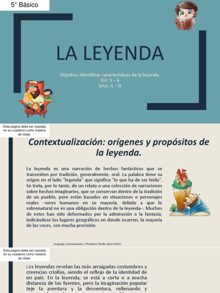 La Leyenda 5° BÁSICO | PDF | Leyendas | Narrativa