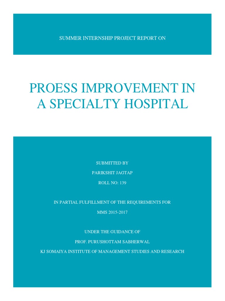 Internship Report Operations | PDF | Patient | Health Care